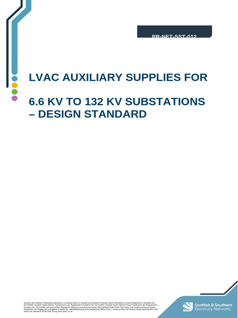 LVAC Design Standard for Substations | PDF | Electric Power ...