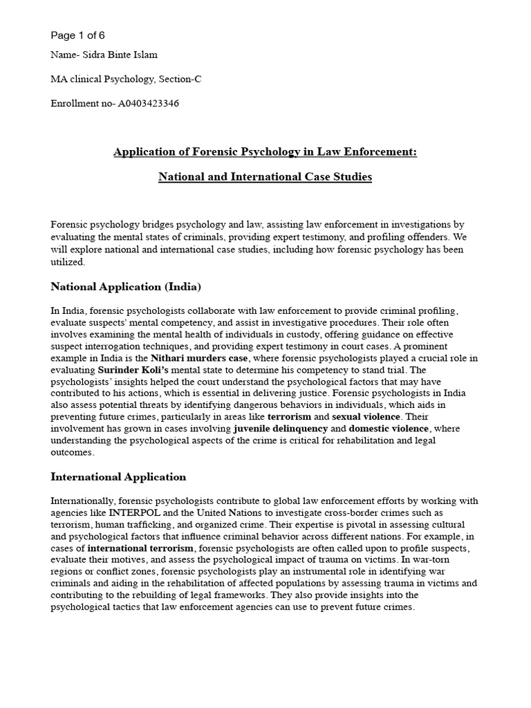 Forensic Psych | PDF | Psychology | Offender Profiling