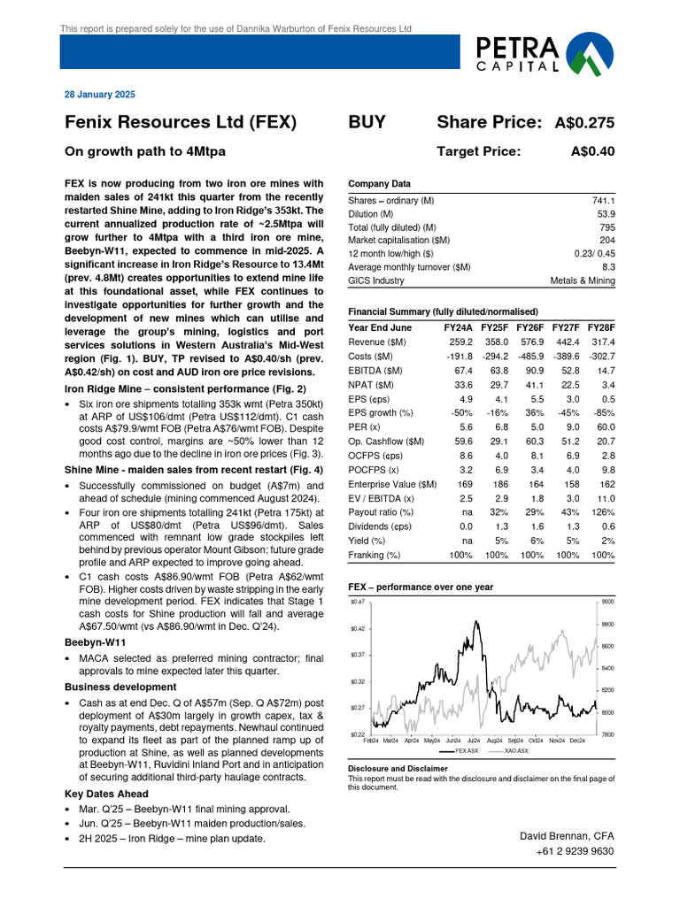 FEX Growth: Iron Ore Production Update | PDF | Speculation | Valuation ...