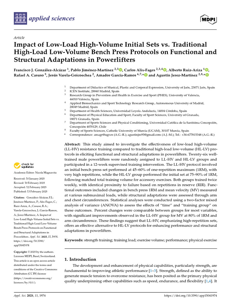 Impact of Low-Load High-Volume Initial Sets vs. Traditional High-Load ...
