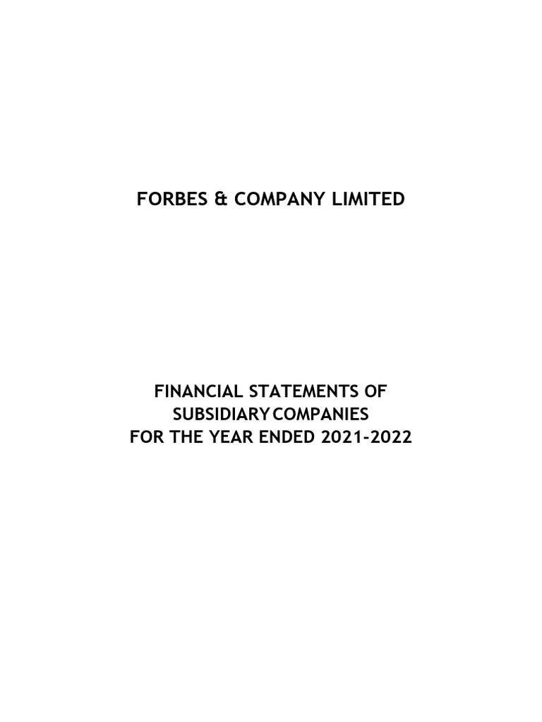Subsidiary Annual Report FY 2021 22 | PDF | Audit | Going Concern