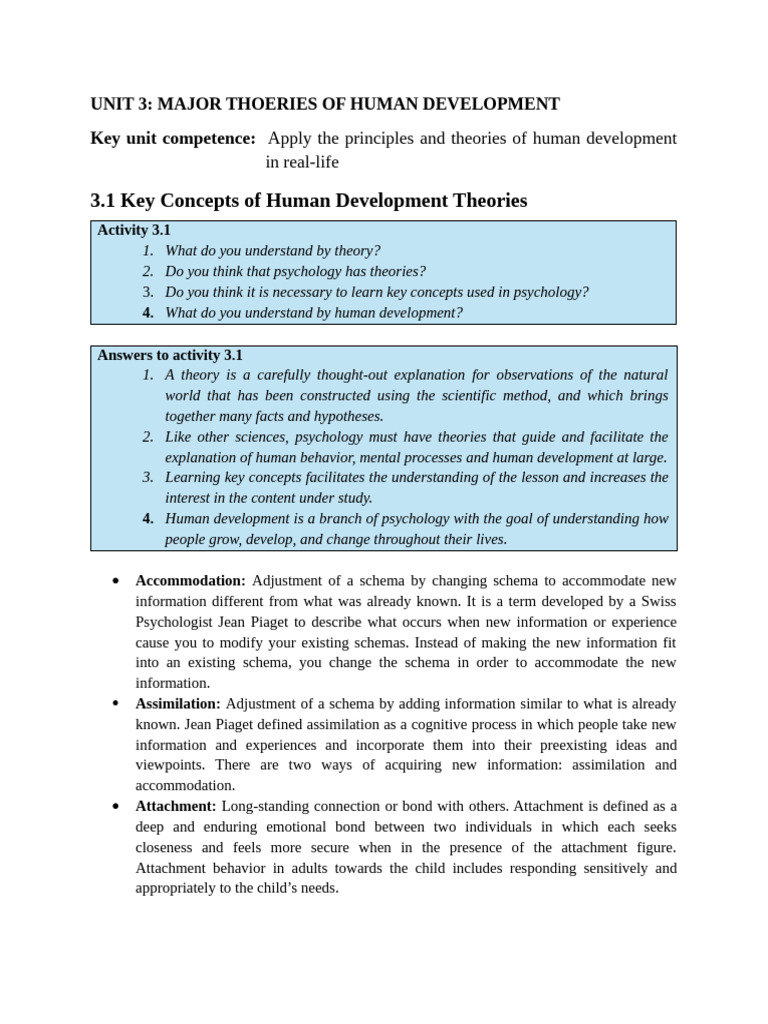 Major Theories of Human Development | PDF | Classical Conditioning ...