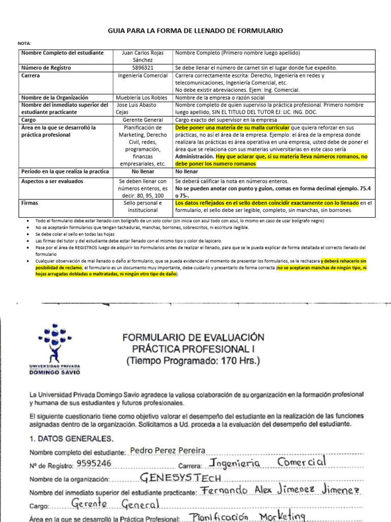 Guia para El Llenado de Formularios de Culminacion | PDF