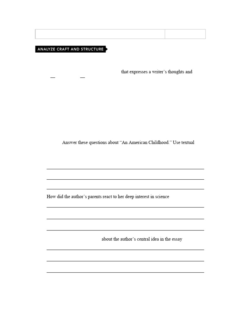 Analyze Craft and Structure - Reflective Writing PDF | PDF