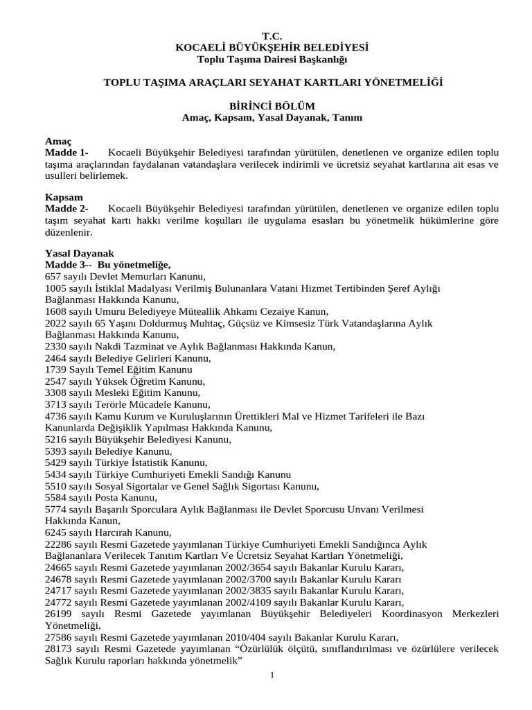 Seyahat Kartlar Yonetmelii | PDF