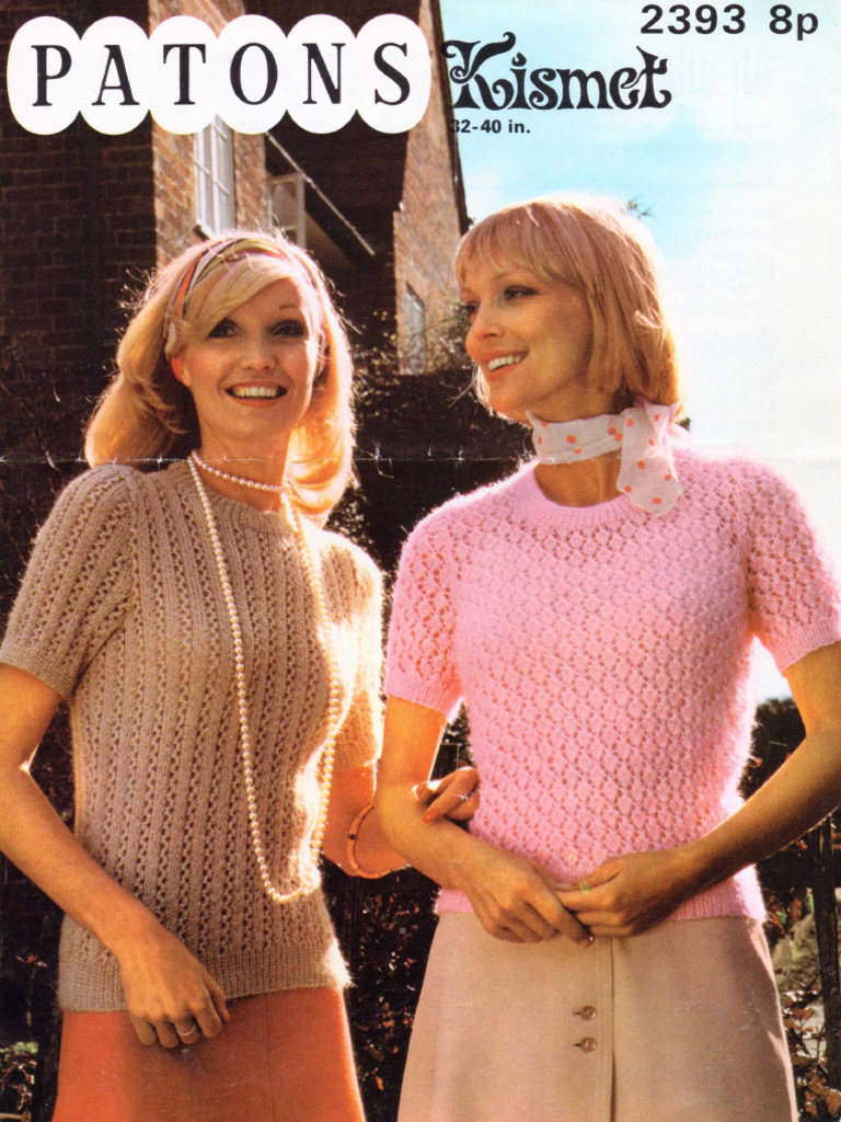 Patons 2393 Ladies Jumper Free Knitting Pattern | PDF