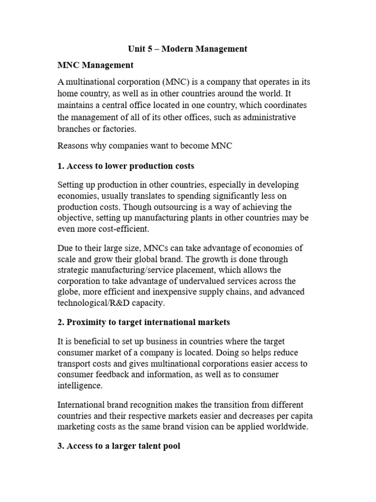 Unit 5 - Modern Management | PDF | Customer Relationship Management ...