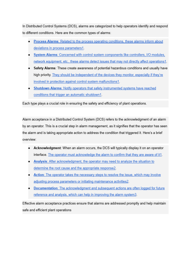 Dcs Alarm Reporting Types | PDF