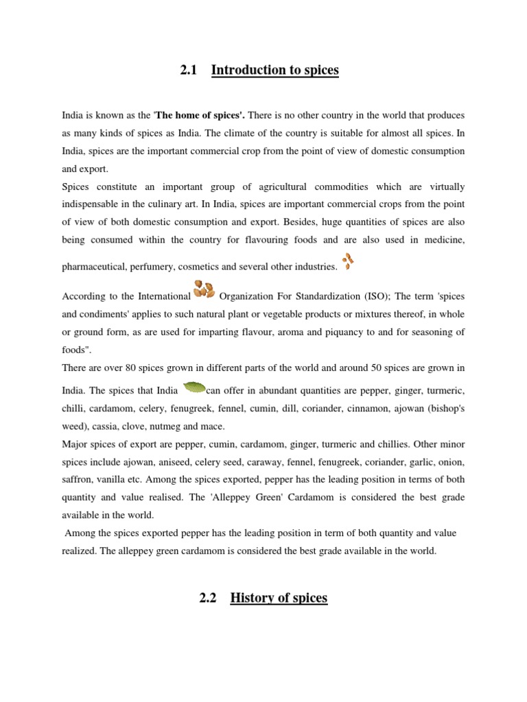 Introduction To Spices | PDF | Spice | Fennel