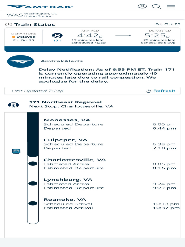 Amtrak - Reservations - Train Status | PDF