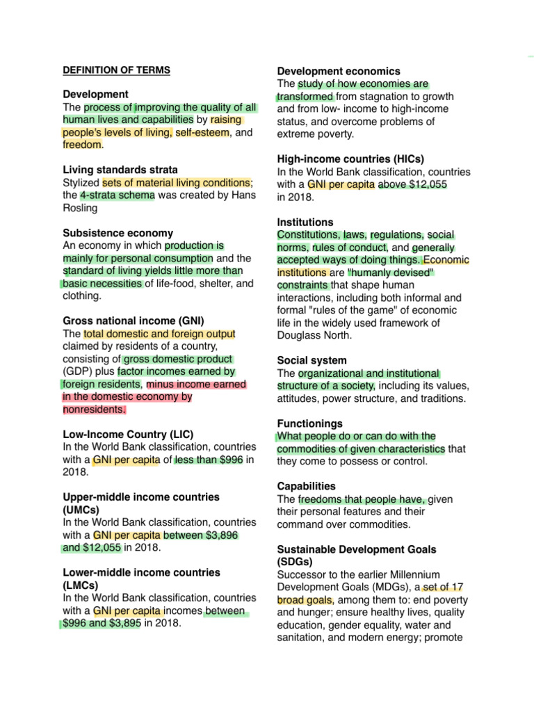 Chapter 1-5 Terms (Economic Development) | PDF | Taxes | Income ...