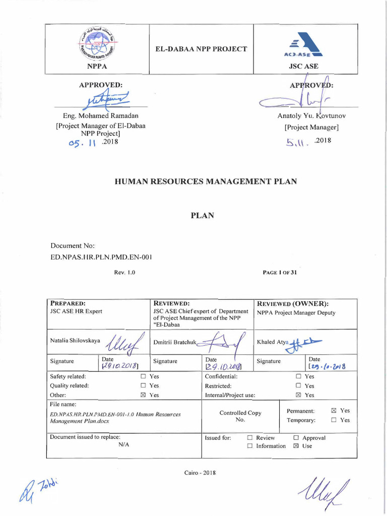 ED - NPAS.HR - PLN.PMD - EN-001-1.0 Human Resources Management Plan | PDF | Human Resources ...