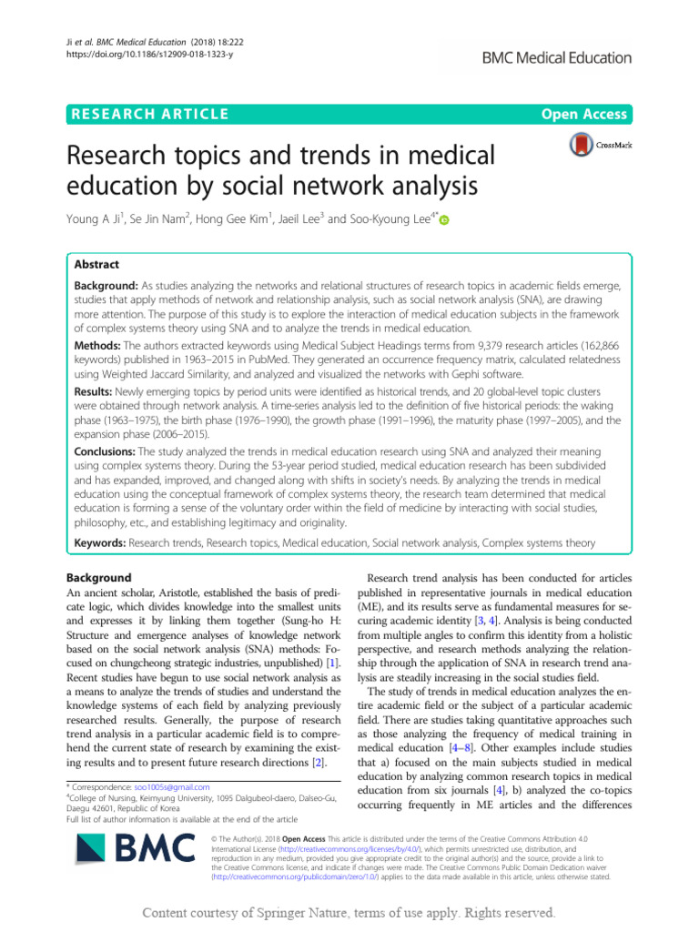 Research Topics and Trends in Medical Education by | PDF | Analysis ...