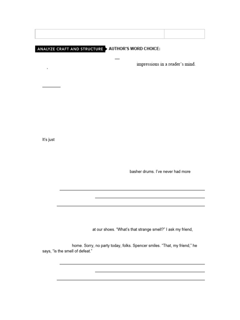 Analyze Craft and Structure - Imagery (RP) PDF | PDF