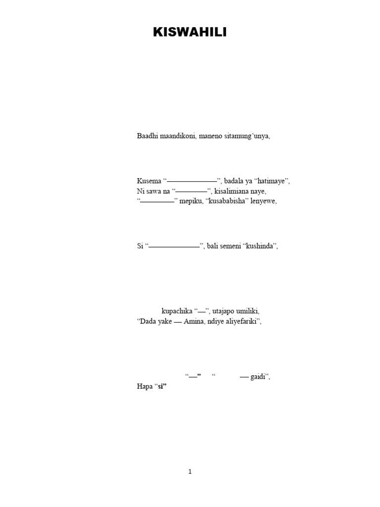 KISWAHILI | PDF