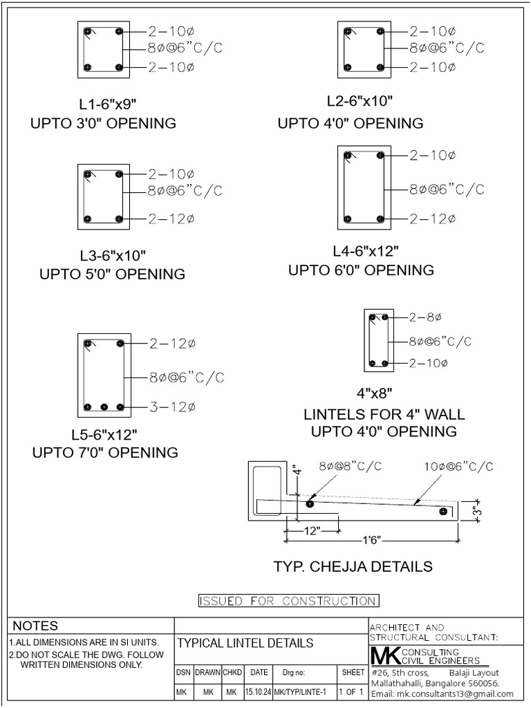 Typical Lintel Details | PDF