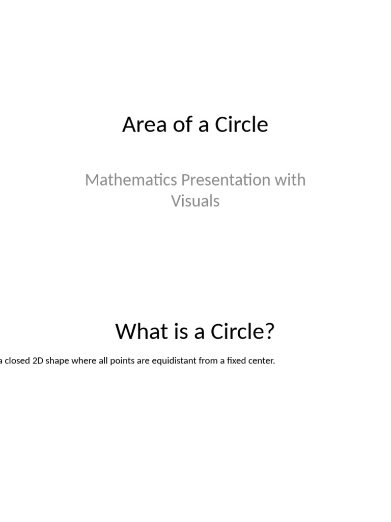 Area of a Circle Explained | PDF