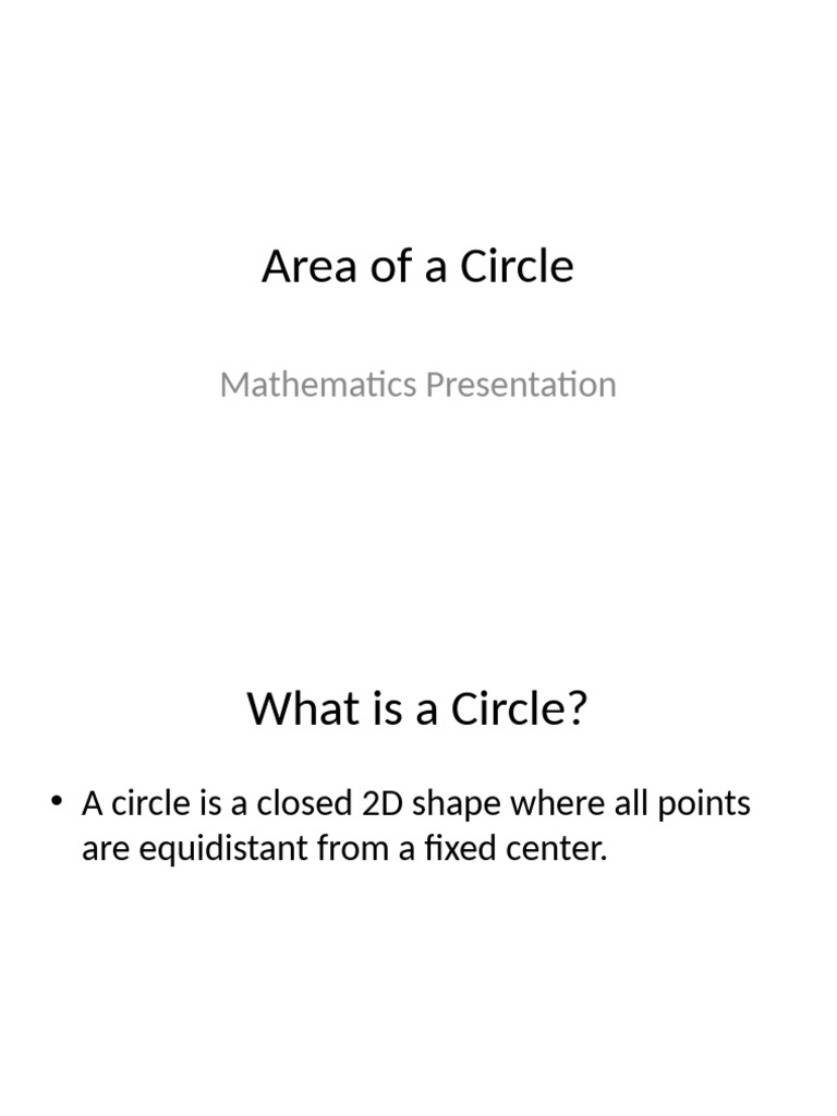 Area of a Circle Explained | PDF