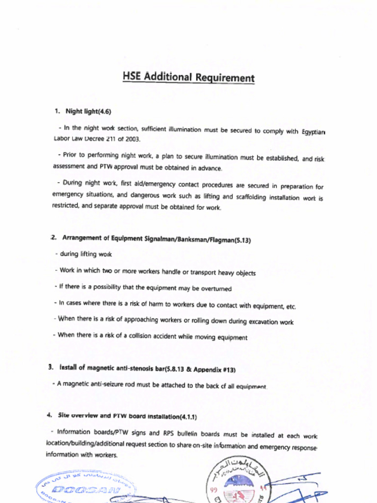 Appendix F - HSE Additional Requirements 1 | PDF
