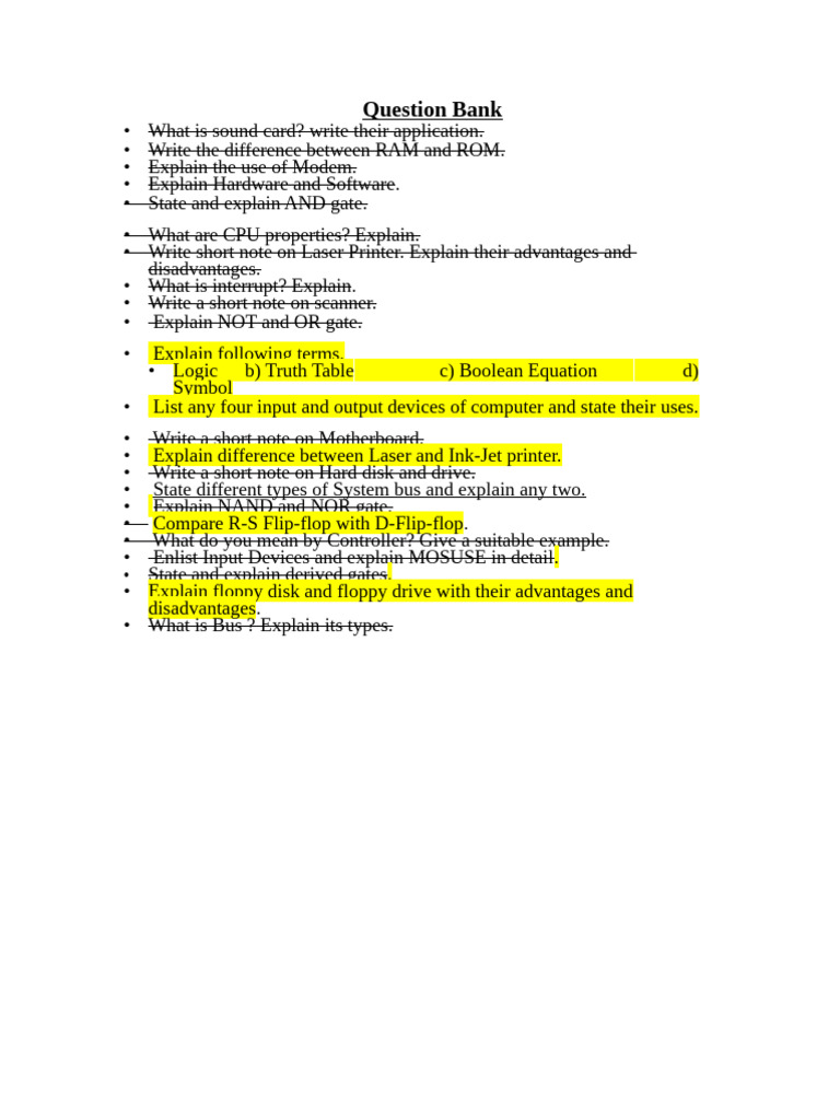 CS 2 Question - Bank | PDF