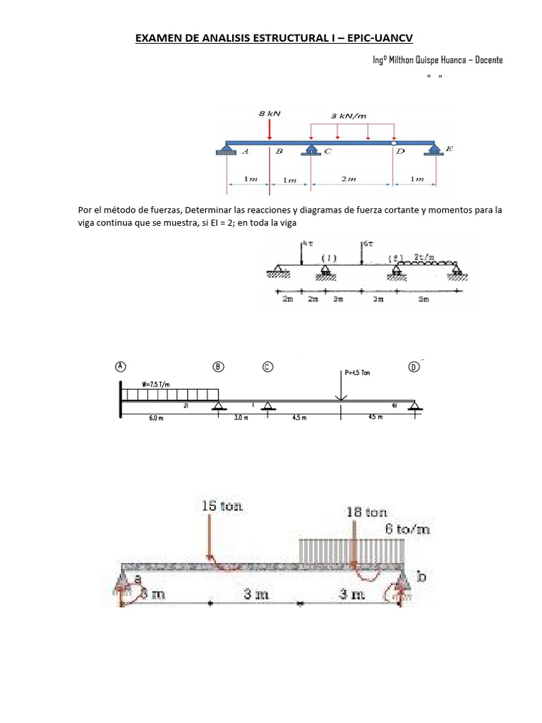 Exa Analisis Estructural I | PDF