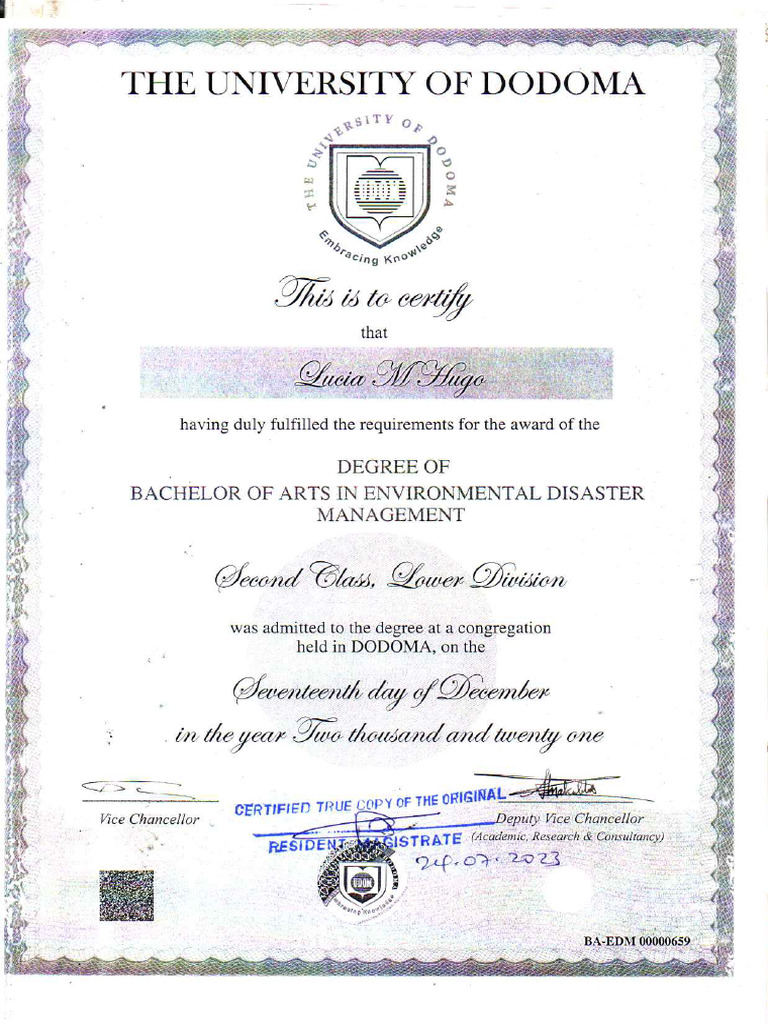 Lucia Hugo Degree | PDF