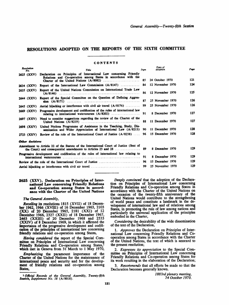 UNGA Res Friendly Rels | PDF