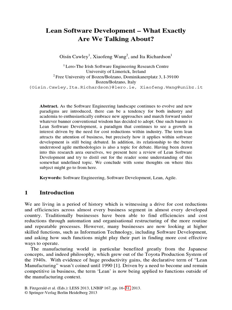 Understanding Lean Software Development | PDF | Lean Manufacturing ...