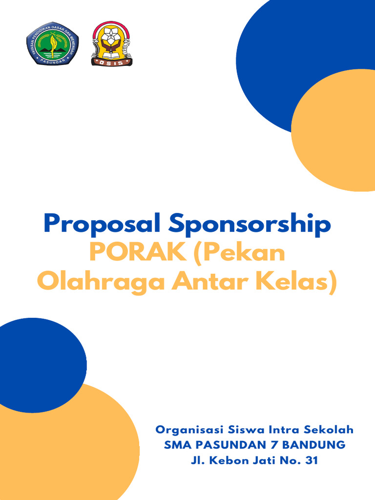 Proposal Sponsorship PORAK SMA Pasundan 7 | PDF