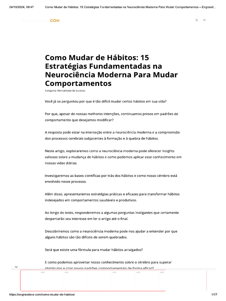 Como Mudar Habitos | PDF