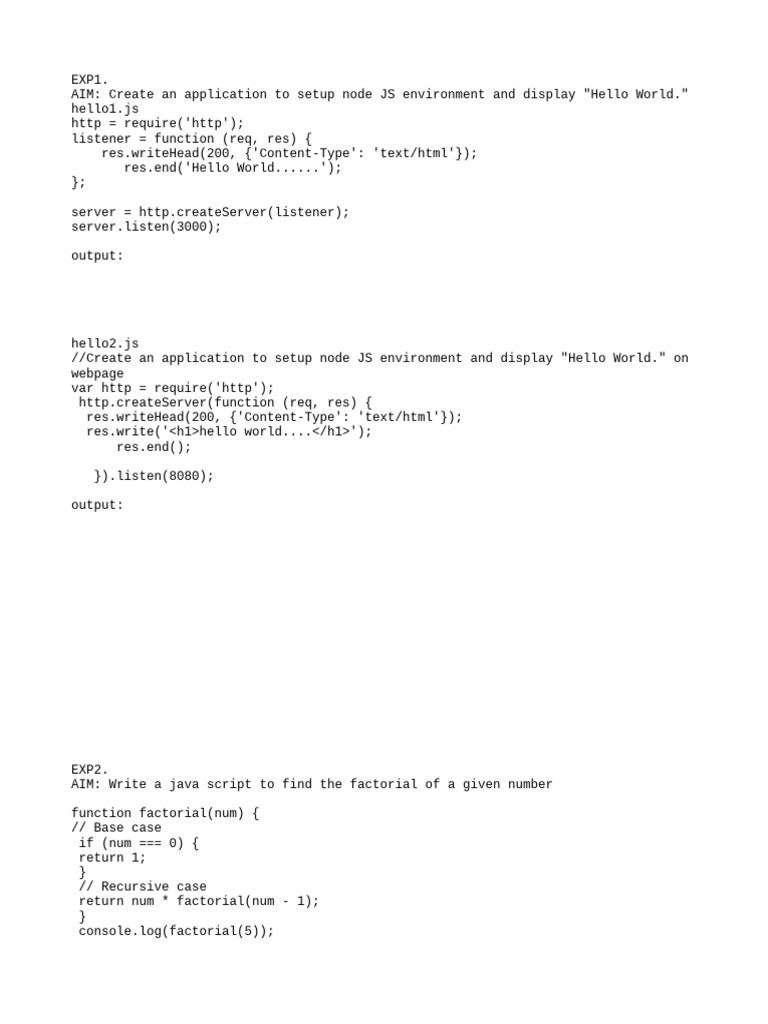 Full Stack Development Lab Programs - 8 | PDF | Web Server | Internet & Web