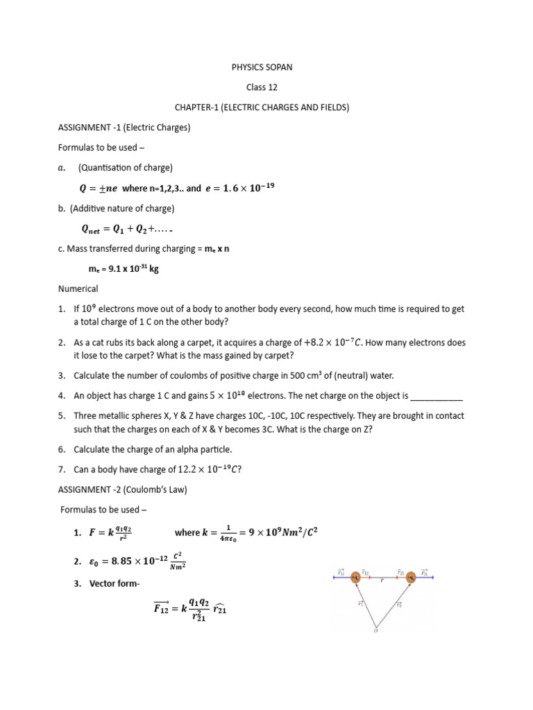 Coulomb's Law and Charge Calculations | PDF | Force | Electric Charge