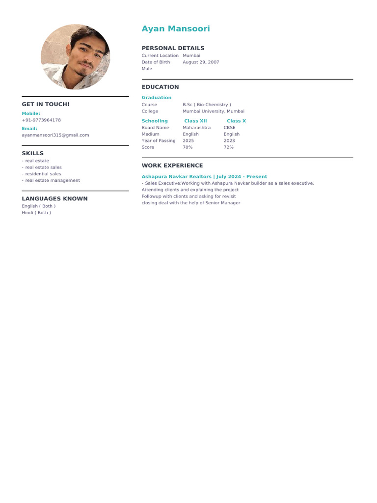 Ayan Mansoori Resume | PDF