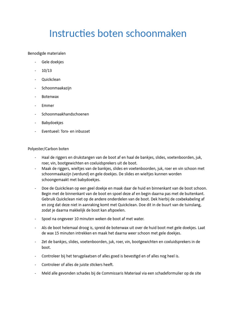 Instructies Botenschoonmaken 2024 | PDF