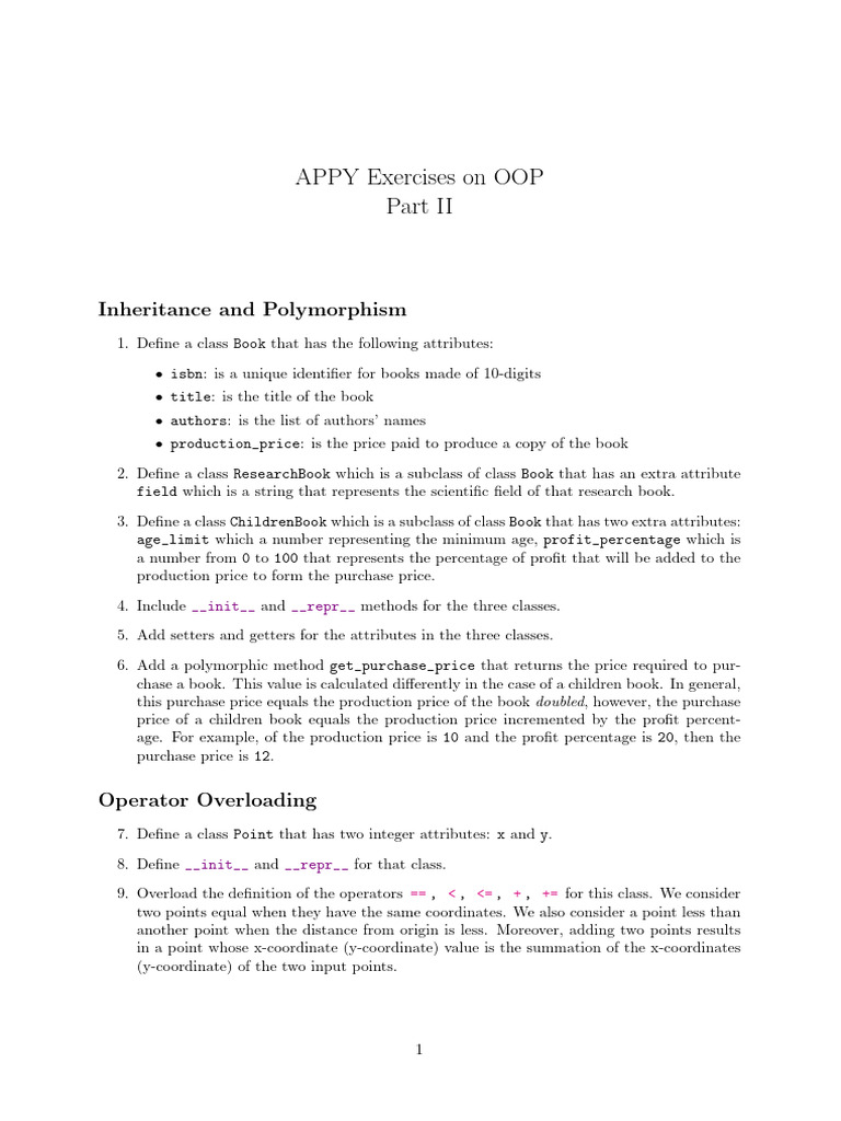 Worksession - Advanced Python - UHasselt | PDF | Inheritance (Object Oriented Programming ...