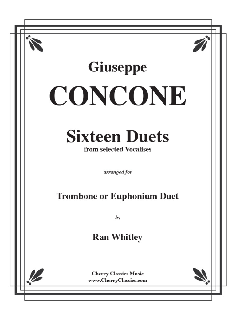 Concone Duets for Trombone/Euphonium | PDF | Singing | Musical Compositions