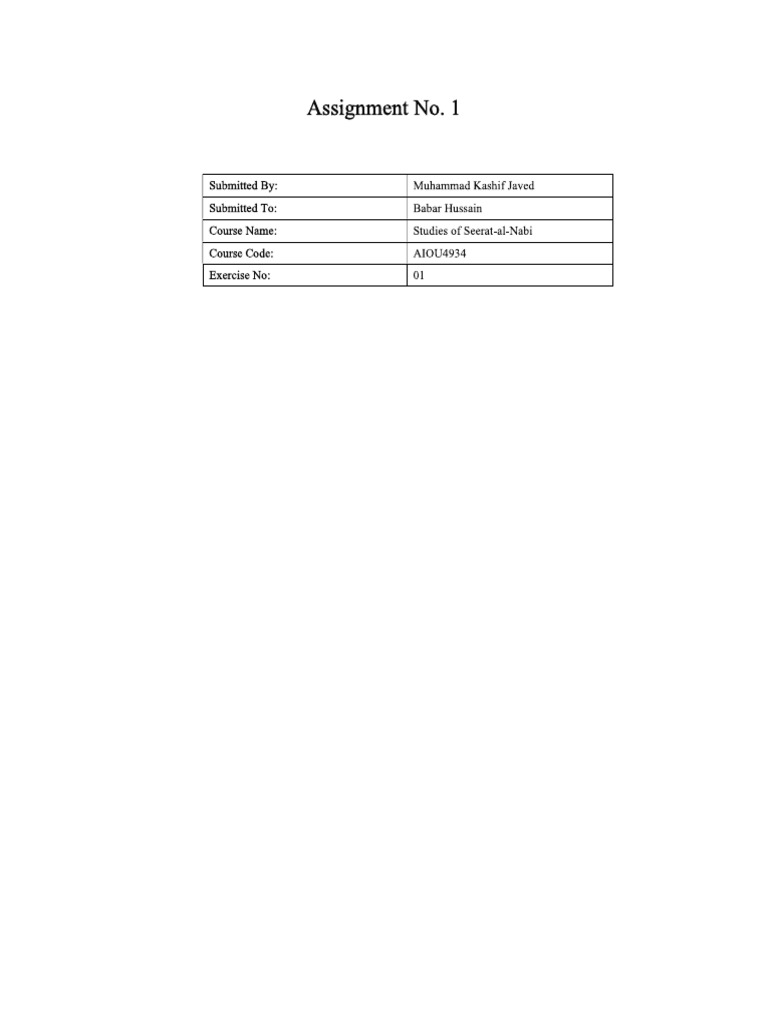 Assignment Exercise No.1 | PDF