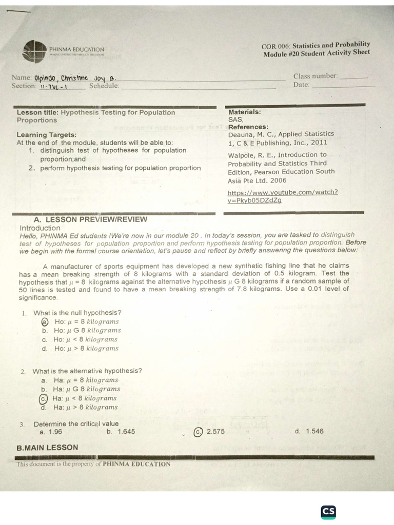 Cor006 Module20 Olpindo | PDF