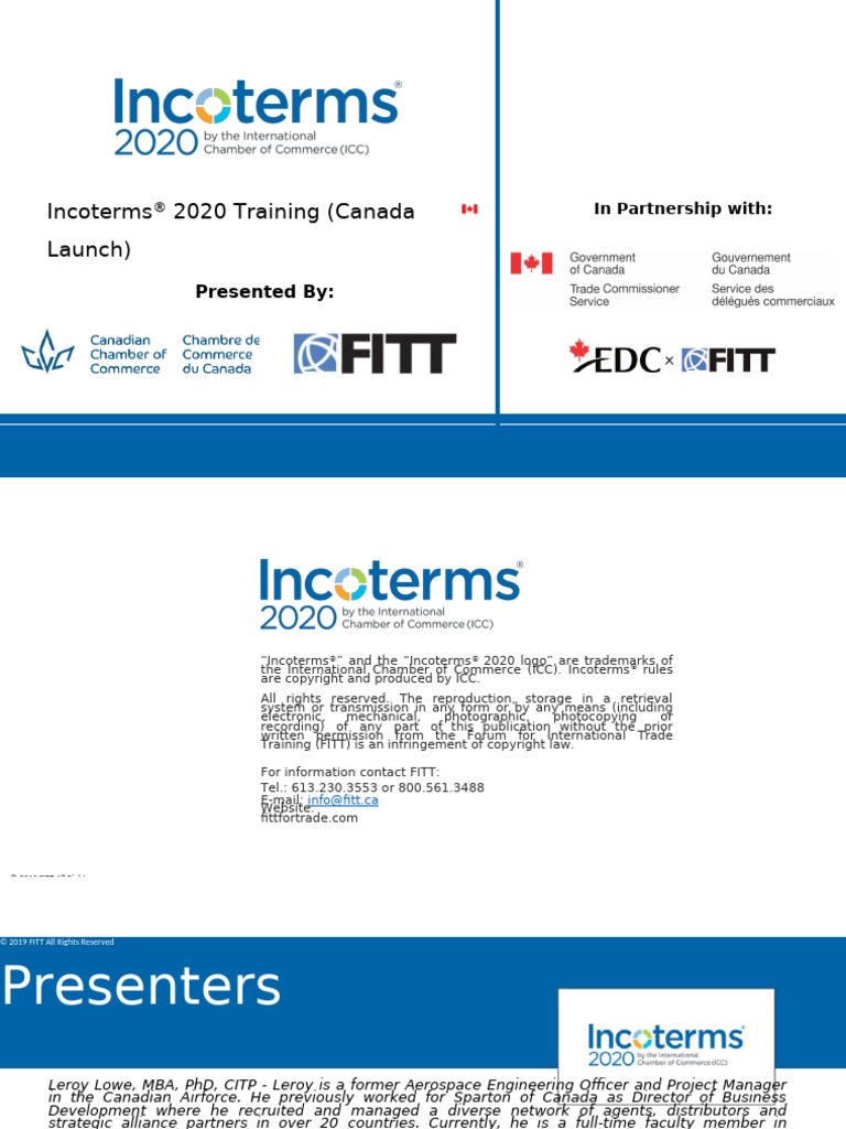 Incoterms 2020 Training Final Online | PDF | Supply Chain Management ...