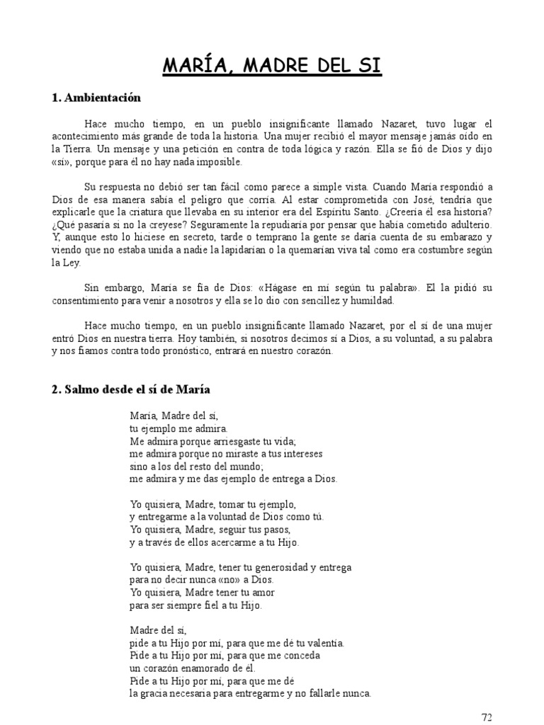María, Madre Del Si | PDF | María, madre de Jesús | Fe