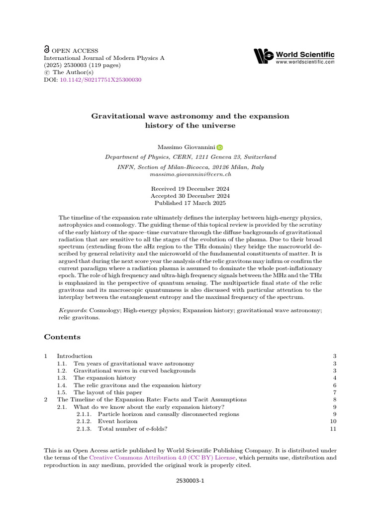 Gravitational Wave Astronomy and The Expansion His | PDF | Gravitational Wave | Physical Cosmology