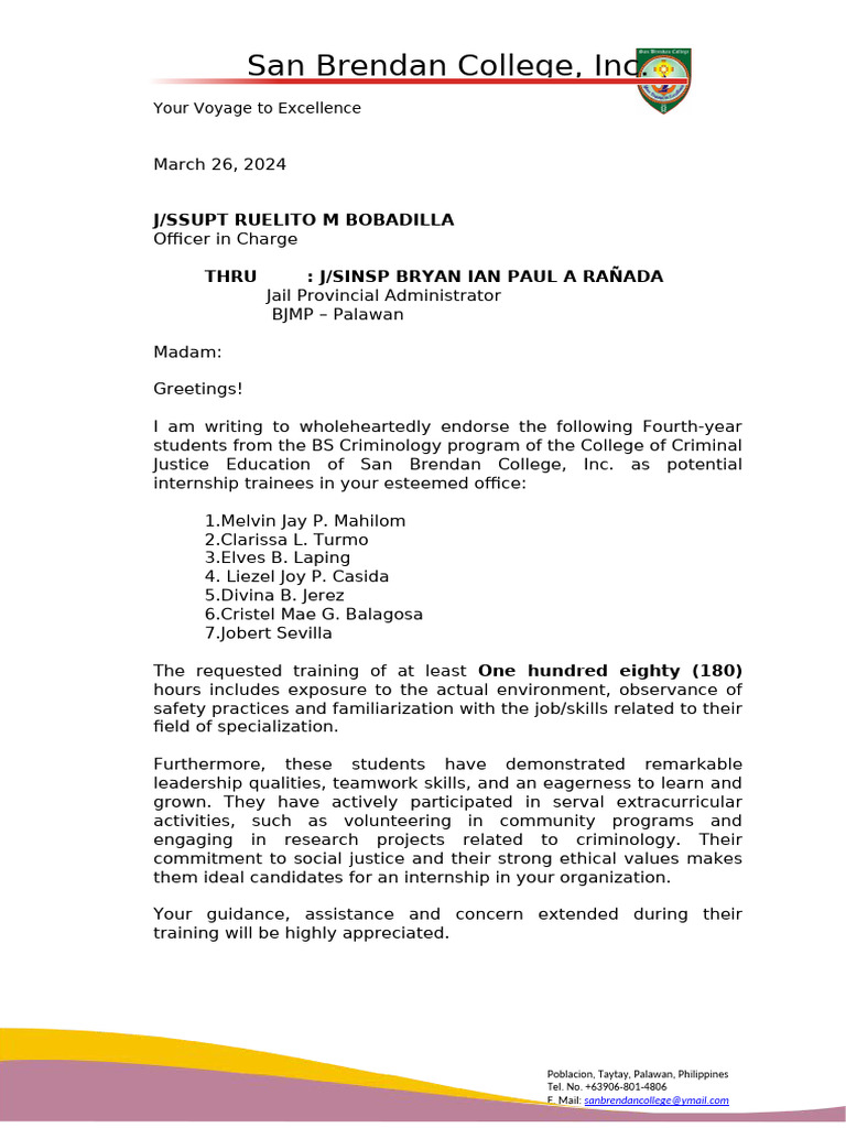 BJMP Endorsement | PDF