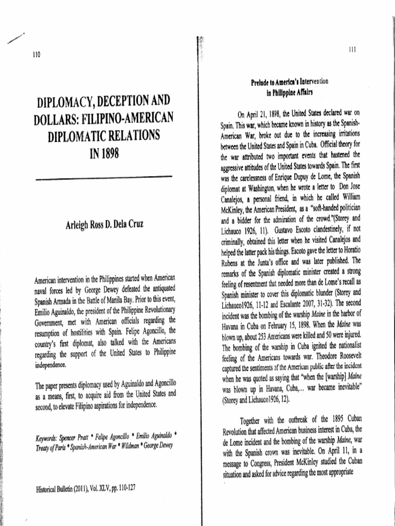 Diplomacy, Deception and Dollars - Filipino-American Diplomatic ...