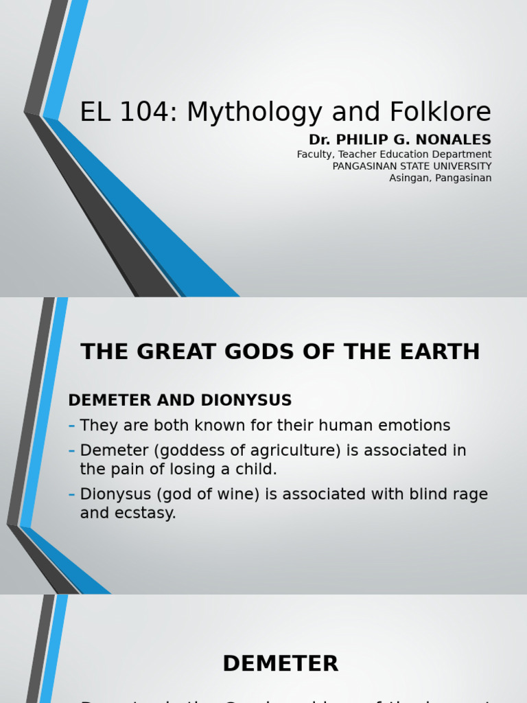 3 Demeter and Dionysus | PDF | Persephone | Dionysus