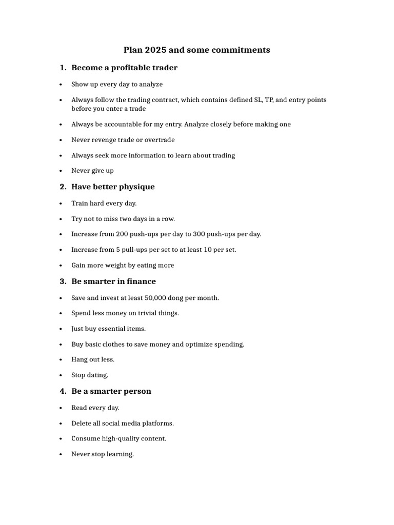 Plan 2025 and Some Commitments | PDF