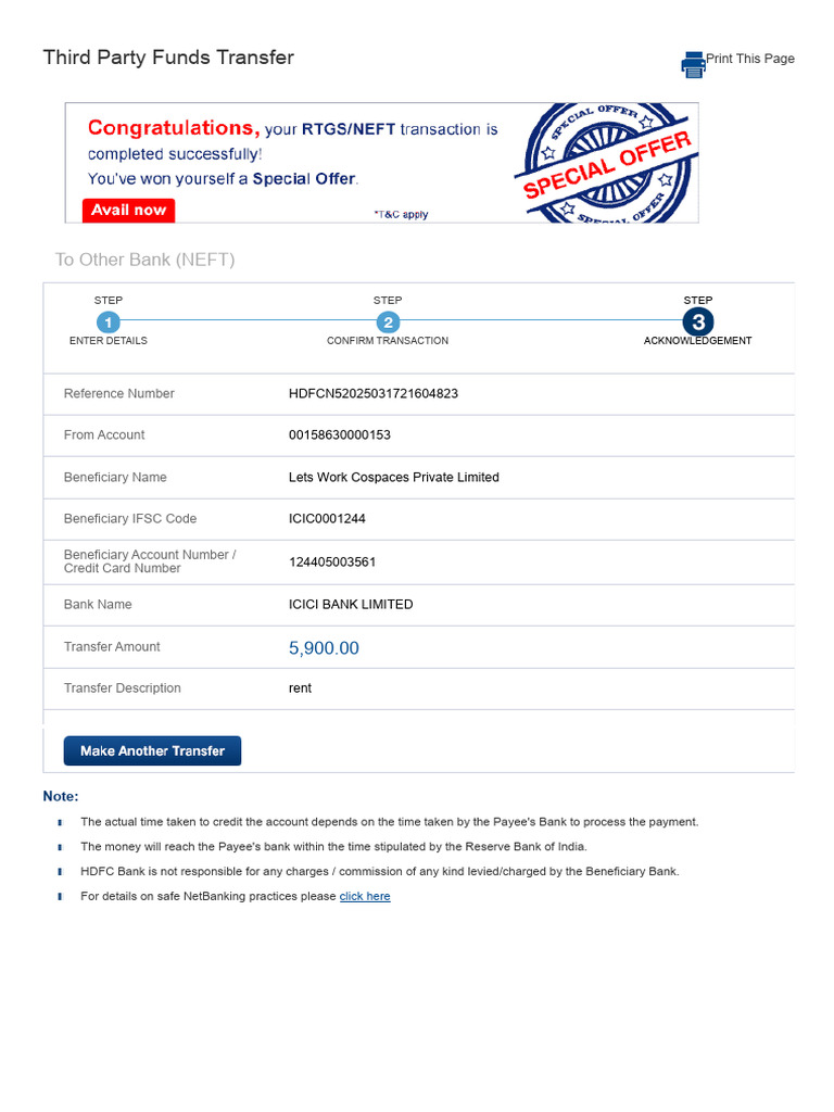 Third Party Funds Transfer Guide | PDF