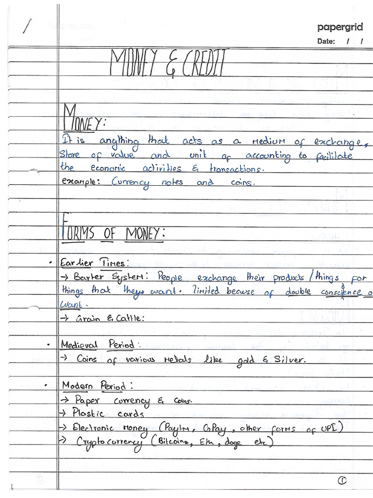 Money and Credit | PDF