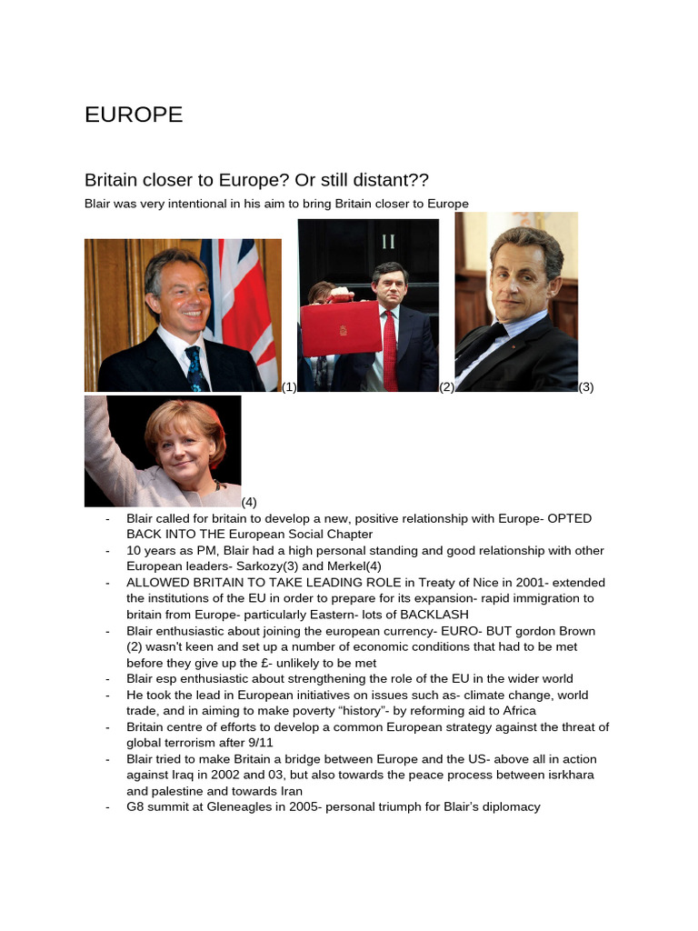 Blair's Foreign Policy and EU Relations | PDF | Saddam Hussein | Tony Blair