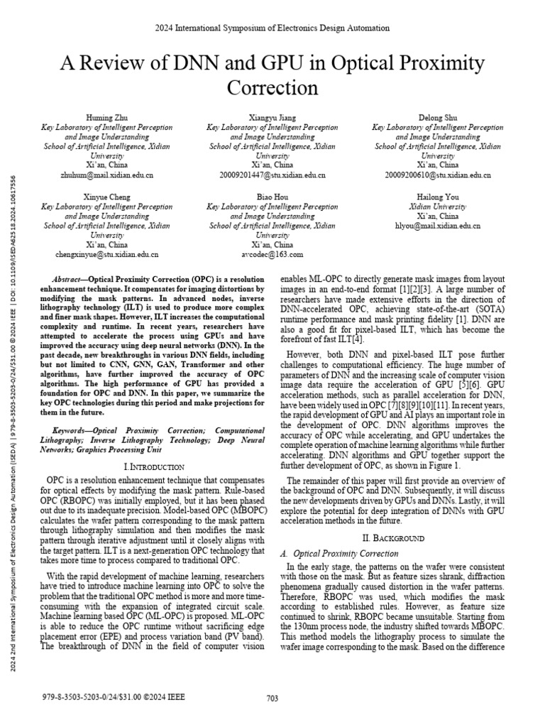 A Review of DNN and GPU in Optical Proximity Correction | PDF | Deep Learning | Graphics ...