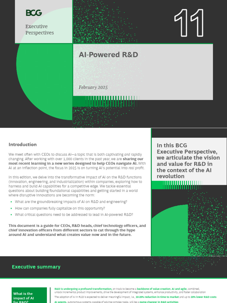 BCG Executive Perspectives AI Powered RandD EP1 14feb2025 | PDF | Artificial Intelligence ...